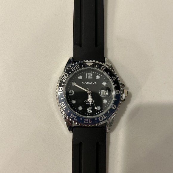 Accessories | Modaiya Black Blue Stationary Bezel Quartz Dive Watch ...